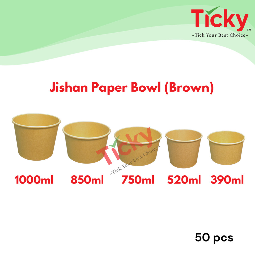 Jishan Paper Bowl Tapau Hot Soup Laksa Bubur Mangkuk Kertas Disposable ...