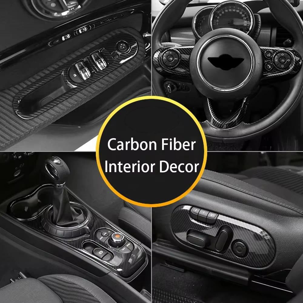 For MINI Cooper F60 Car Interior Carbon Fiber Stickers Steering Wheel ...