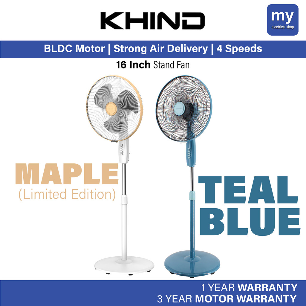 Khind 16 Inch DC stand Fan SF1601DC Maple Teal Blue | Shopee Malaysia