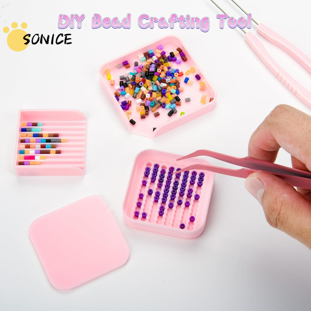2.6mm Fuse Bead Single Needle Tweezer Bead Scoop & Aligner Tray Kit ...
