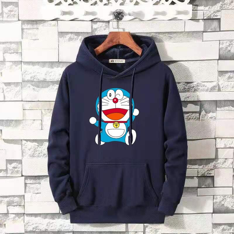 CUTE CARTOON DORAEMON PRINTED COTTON PULLOVER HOODIE FOR BOY GIRL WOMEN ...