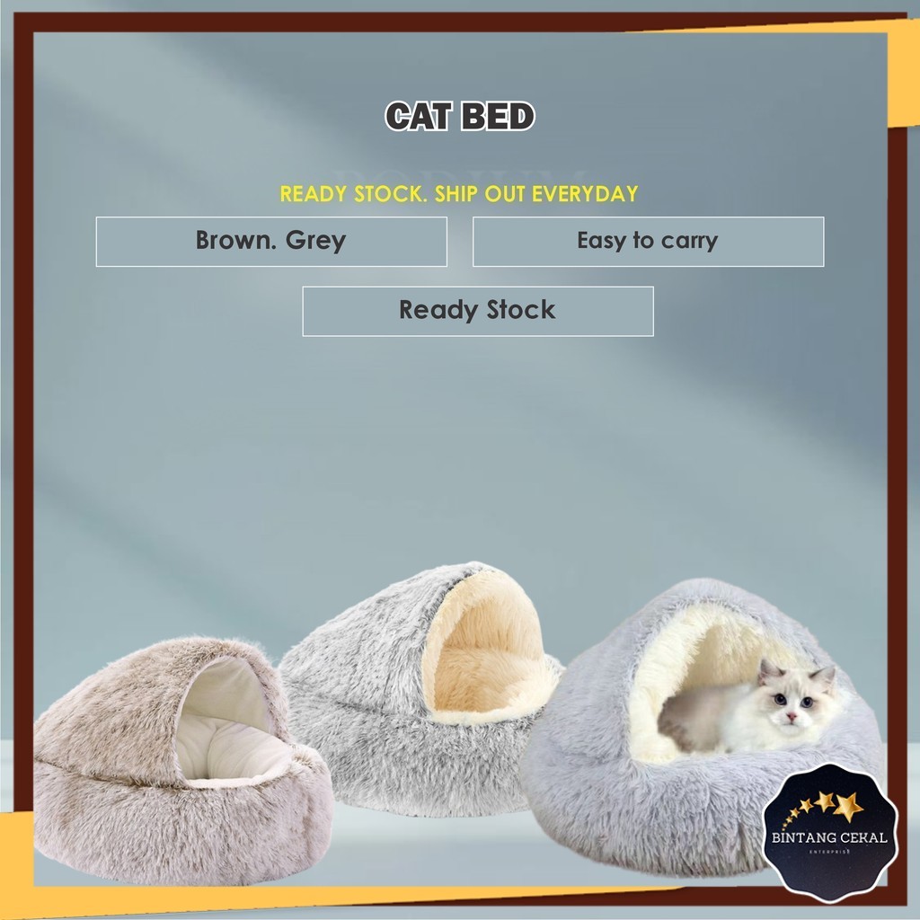 BC 60CM Cat Bed Shell Bed Winter Warm Bed Four Seasons Universal Plush ...