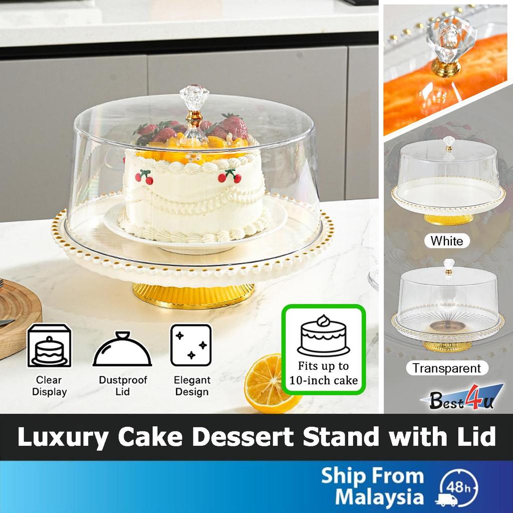 BEST4U PET Acrylic Bekas Kek dengan Tapak | Cake Holder with Stand and ...