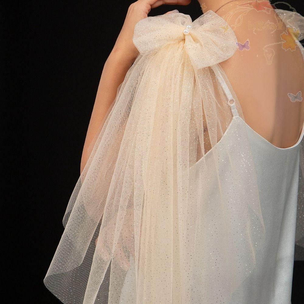 BLISS - Bridal Wedding Shawl, Gold Gauze Tulle with Pleated Design ...