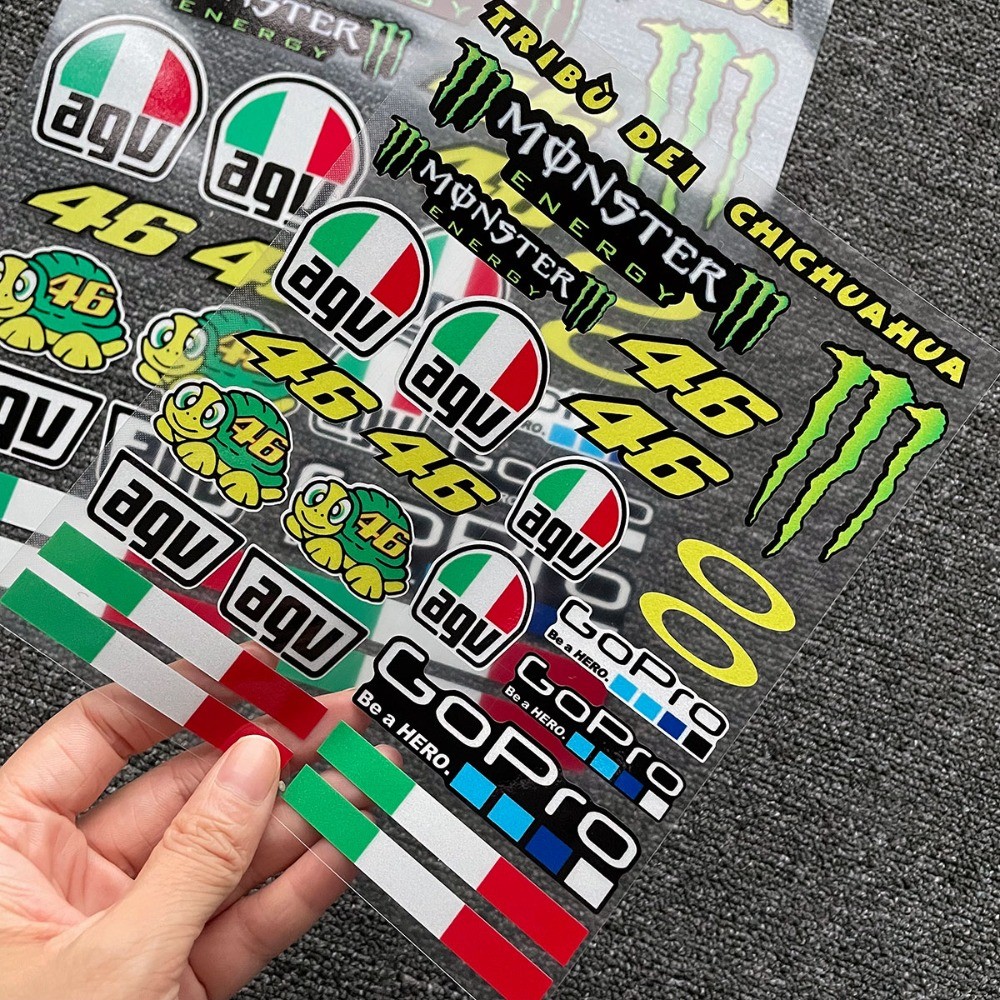 46 Rossi AGV Reflective Motorcycle Stickers Helmet Riding Motor Body ...