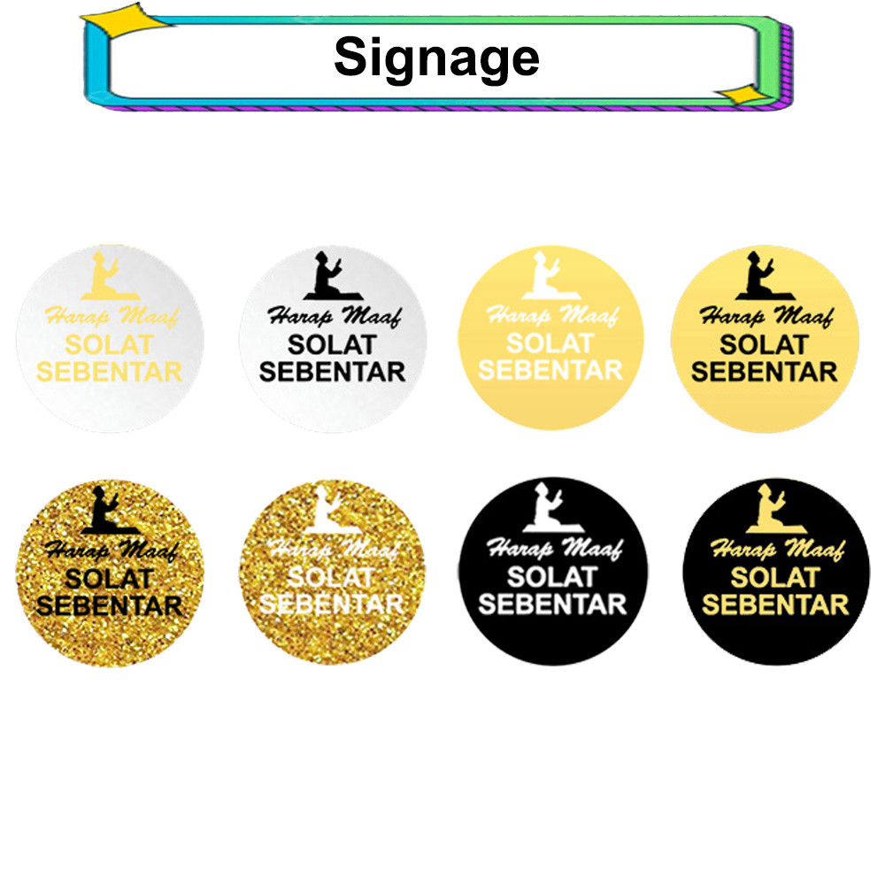 [ Solat 1 - round ] 25cm round acrylic signage plastic signange papan ...