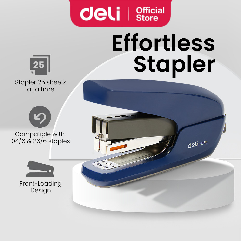 Deli Effortless Stapler 25 Sheets Capacity | Compatible with 24/6 & 26/ ...