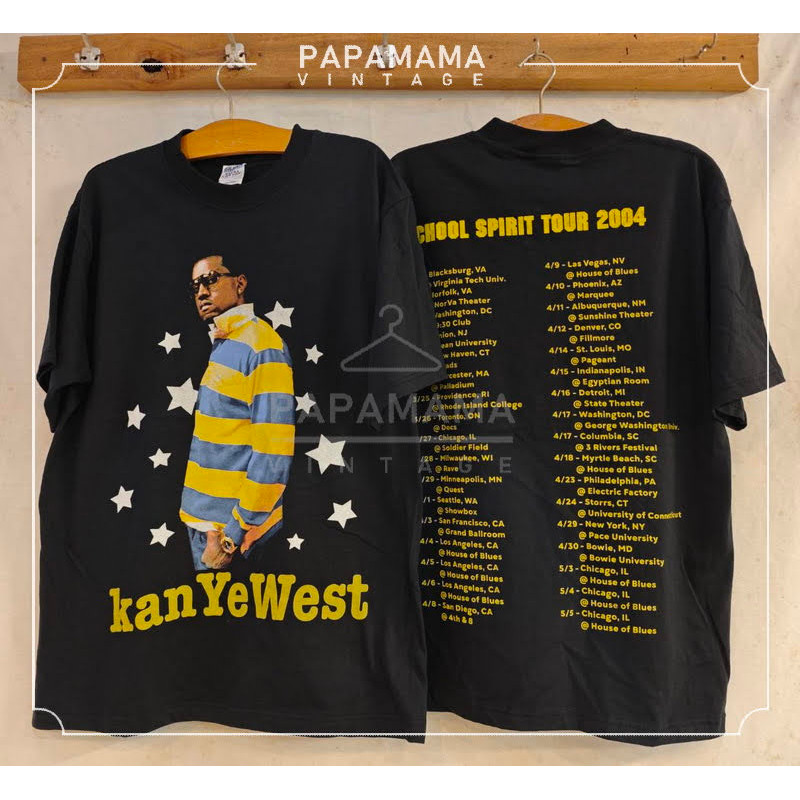 kanYeWest school spirit tour 2004 dead stock vintage '2000 shirt Rapama ...