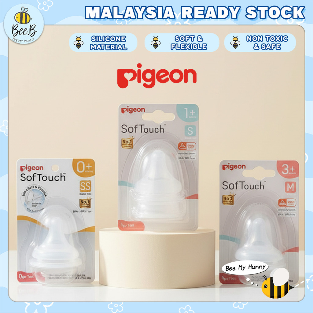 Pigeon Puting Leher Lebar SofTouch Baby SofTouch Wide Neck Nipple ...