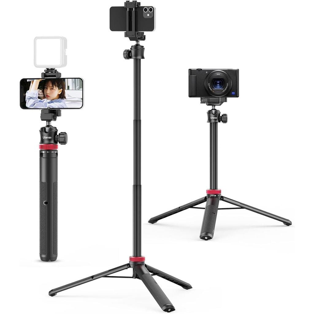 ULANZI MT-44 Extendable Phone Tripod, 59" Selfie Stick Vlog Stand with ...