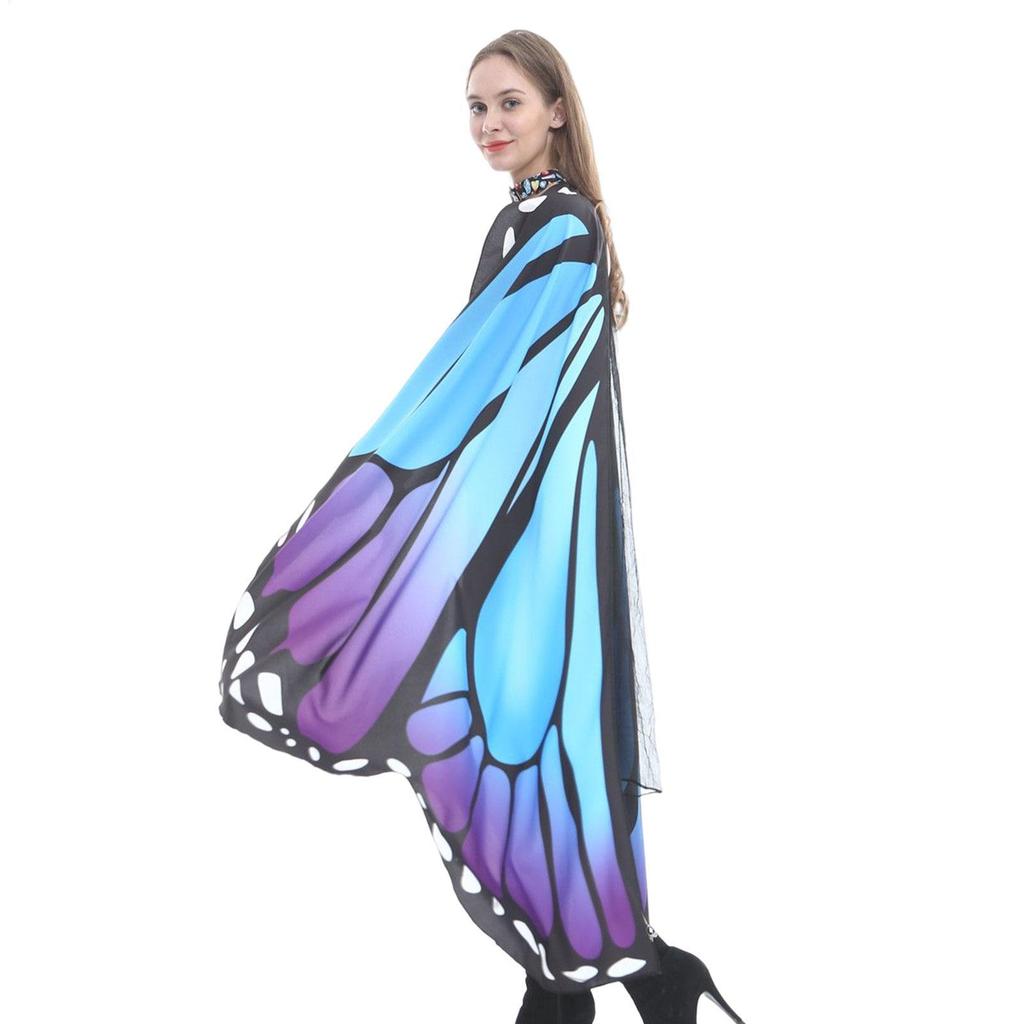 Butterfly Wing Cape Women Ladies Halloween Cloak Cape Soft Shawl ...