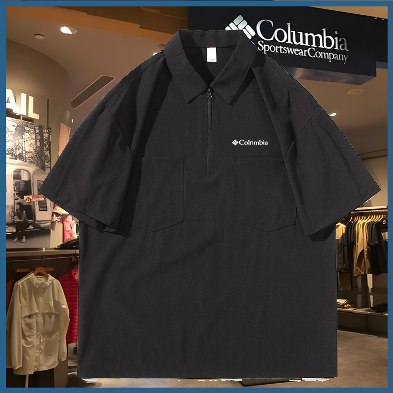 Columbia Summer American Street Wear Casual Short-Sleeved polo Shirt ...