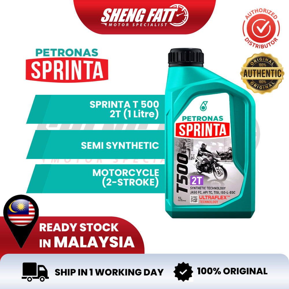 PETRONAS Sprinta T500 2-Stroke Oil - Low Ash Mineral Oil for ...