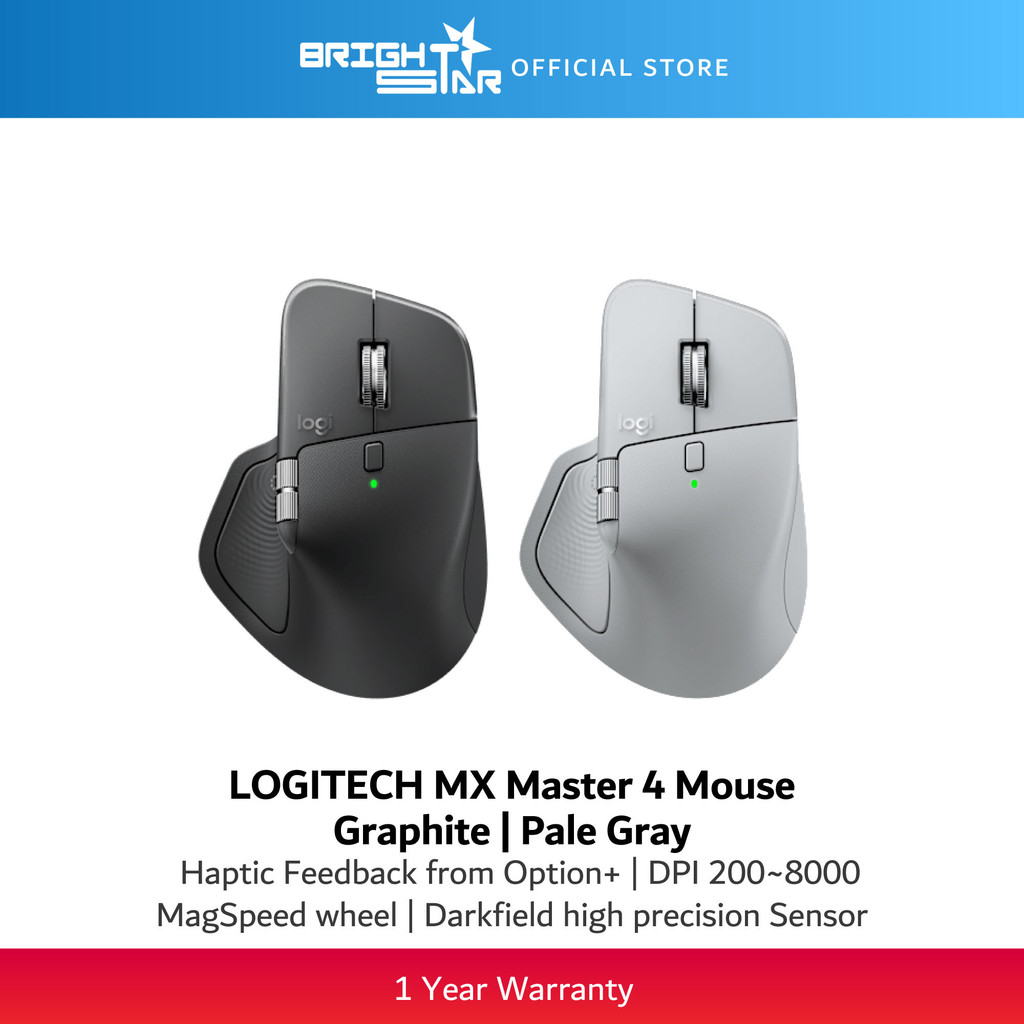 LOGITECH MX Master 4 Wireless Mouse - Graphite / Pale Gray | Shopee ...