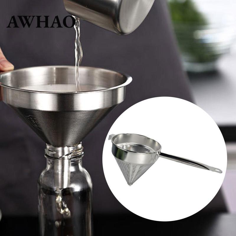 AWHAO Stainless Steel Bouillon Sieve, Puree Sieve, Reinforced Handle ...