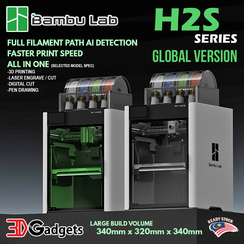 Bambu Lab H2S Series Large Build Volume / AI Detection / Faster Print ...