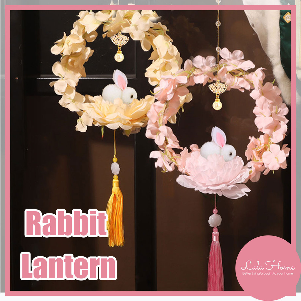 LED Mid-Autumn Lantern Paper Lantern Cute DIY Rabbit Flower Lantern ...