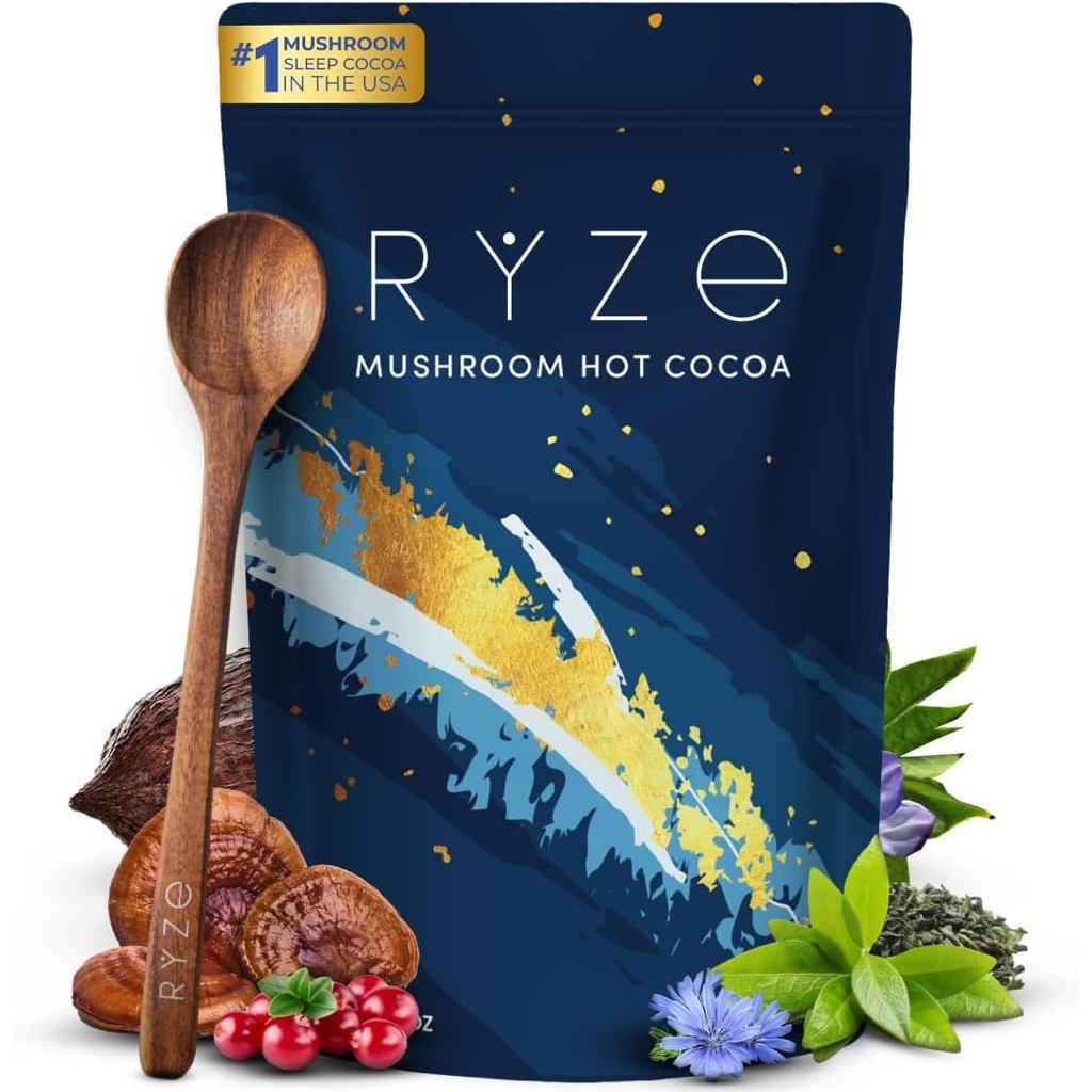 RYZE SUPERFOODS Mushroom Hot Cocoa Supplement, Keto Cocoa Powder with ...