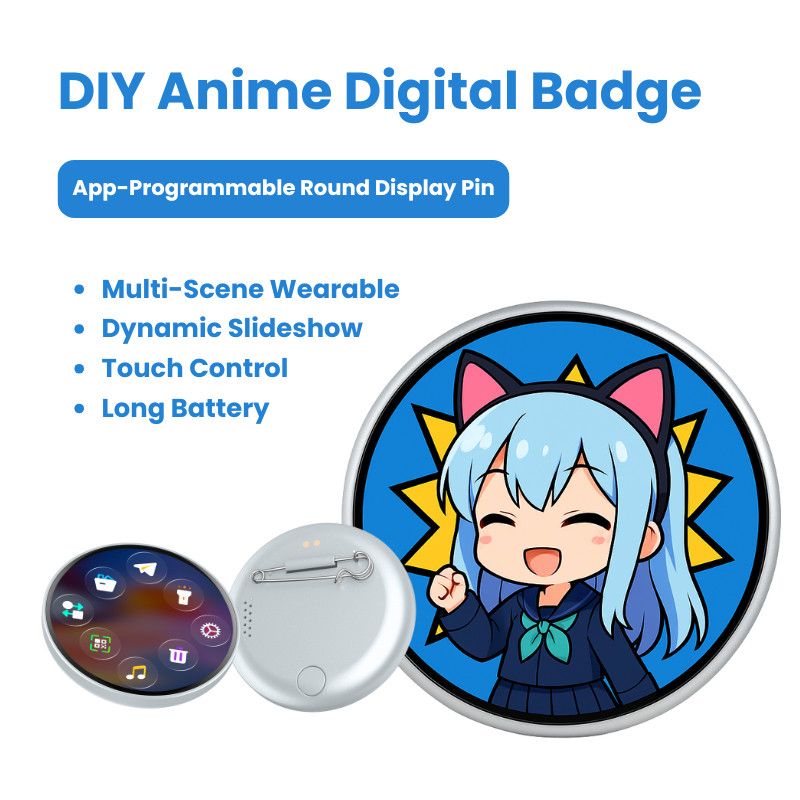 Electronic Badge Bluetooth Wearable DIY Anime Digital Badge, App ...