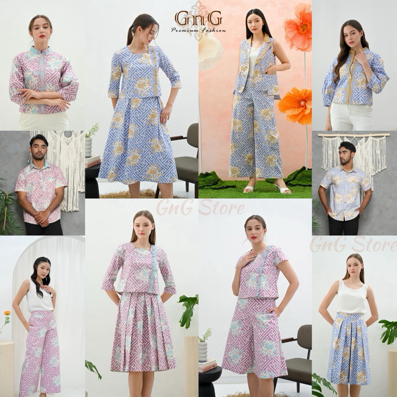 WIK BLUE Series/ Batik Suit Batik Blouse Batik Culottes/ 130 WIK/ 165 ...