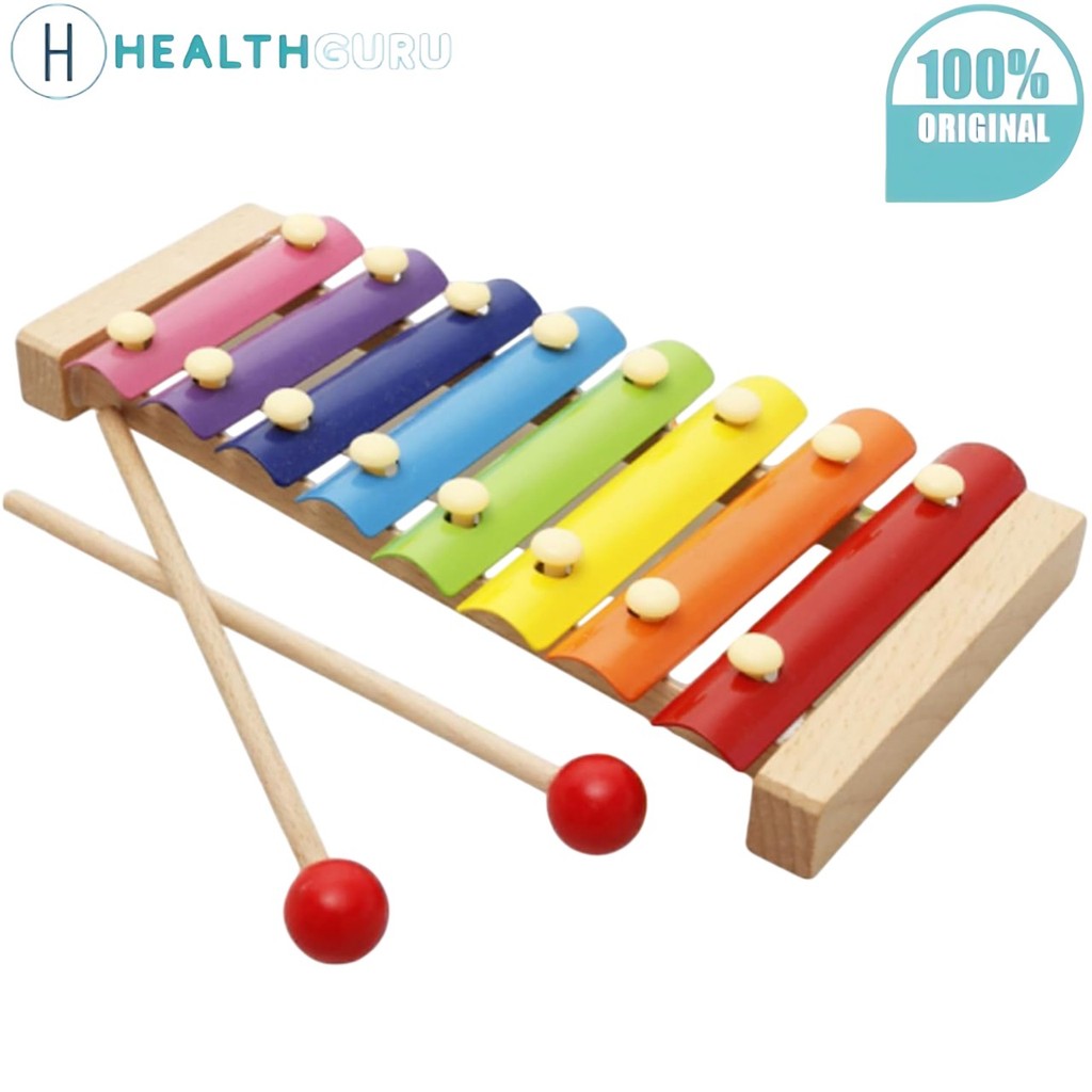 HealthGuru 8 Notes Kids Musical Learning Wooden Xylophone Pretend Play ...