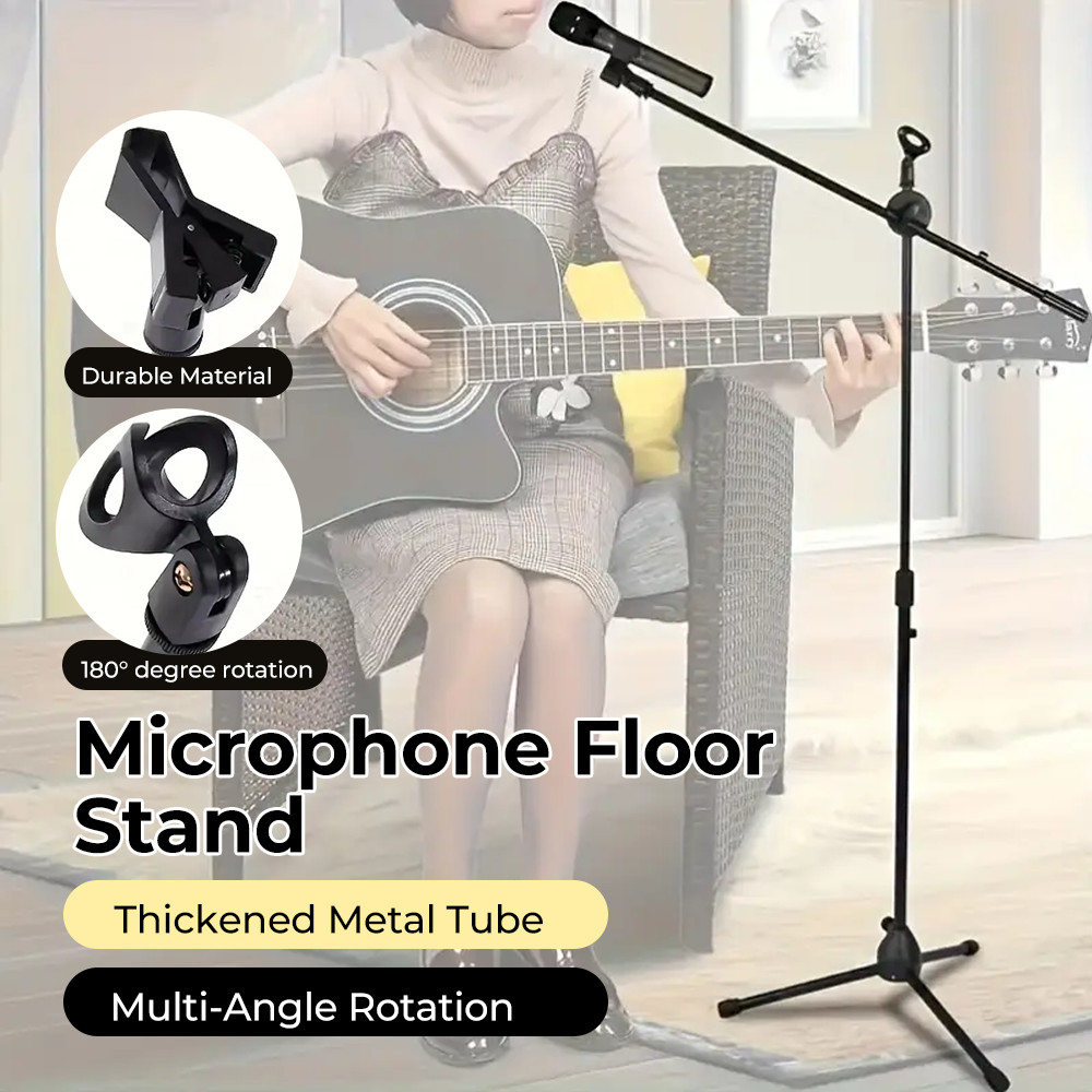 Adjustable Microphone Stand/Tripod Boleh 2 Microphone Clips Floor ...