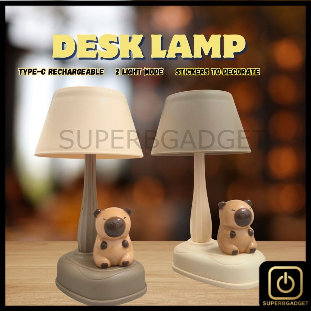 💡 Capybara Desk Lamp🐾 2 Light Mode USB Type-C Rechargeable Perfect for ...