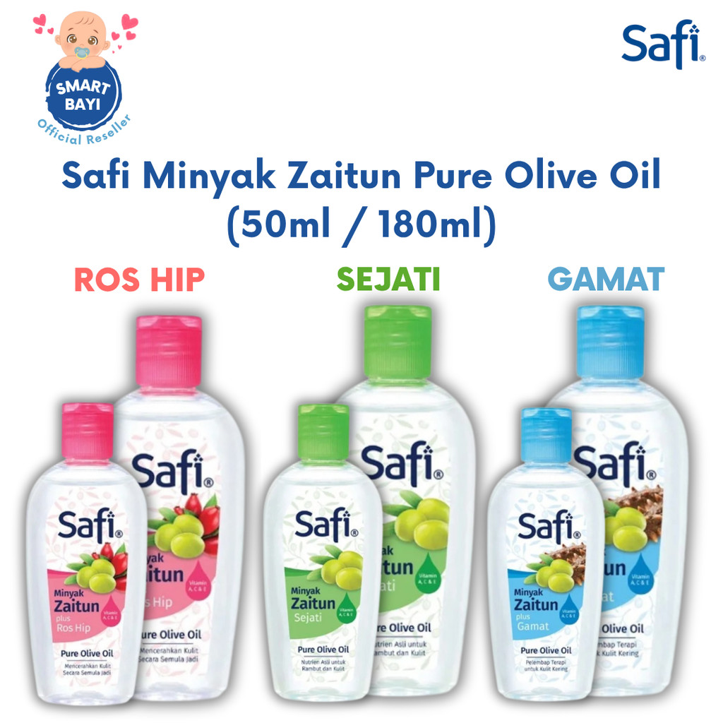 Safi Minyak Zaitun Pure Olive Oil Plus Ros Hip / Sejati / Gamat (50ml ...