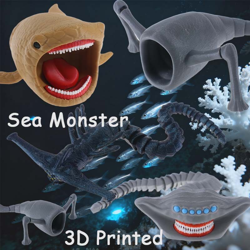 3D Printed Sea Monster Ghost Leviathan Model Toys Creative The Bloop El ...