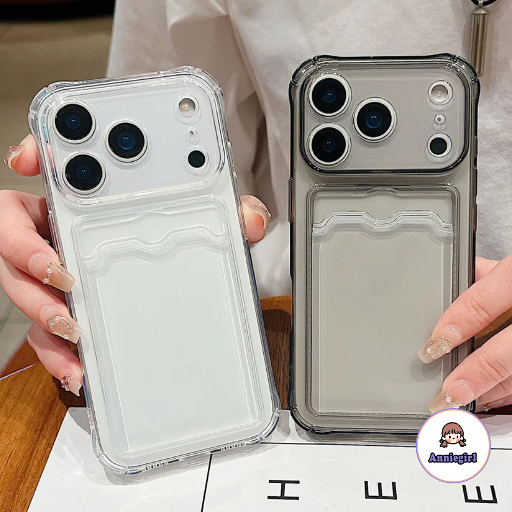 Card Holder Transparent Phone Case for IPhone 11 17 16 15 14 Pro Max 12 ...