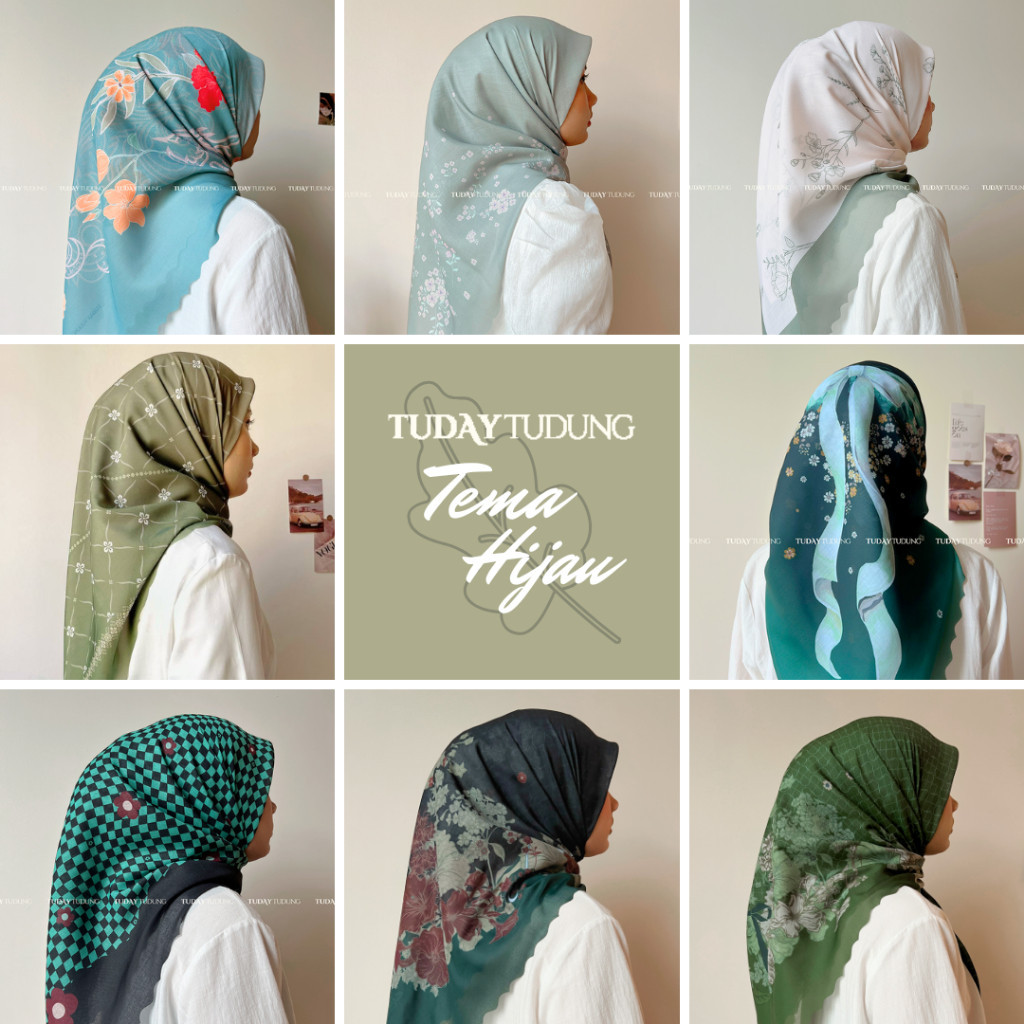 [TEMA HIJAU] TUDAY TUDUNG BAWAL PRINTED BIDANG 48 RAYA 2026 SAGE GREEN ...