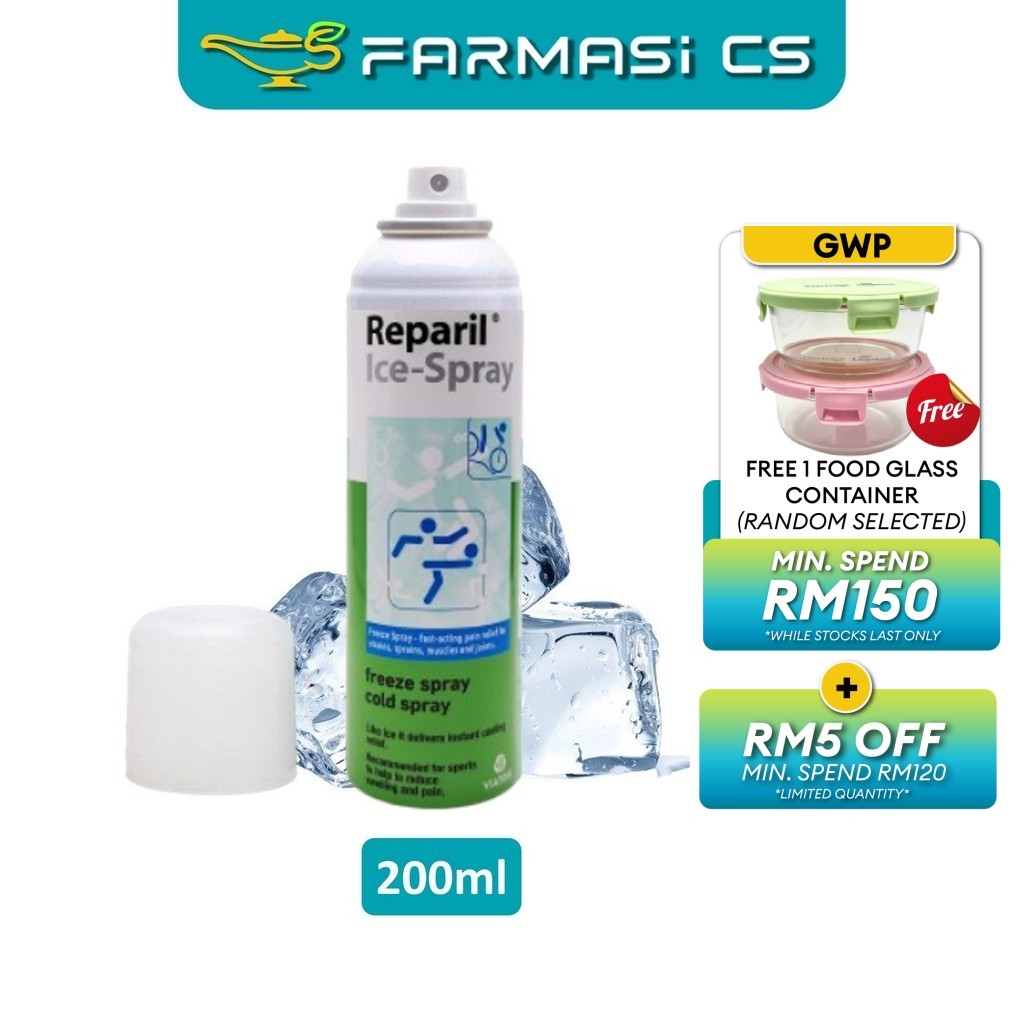 Reparil Ice Spray 200ml EXP:04/2028 [ cold spray Farmasi CS ] | Shopee ...