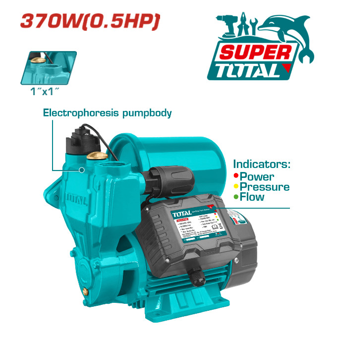 [ TOTAL ] (TWP113706) Intelligent Self-Priming Pump 0.5HP 370W | 35m ...