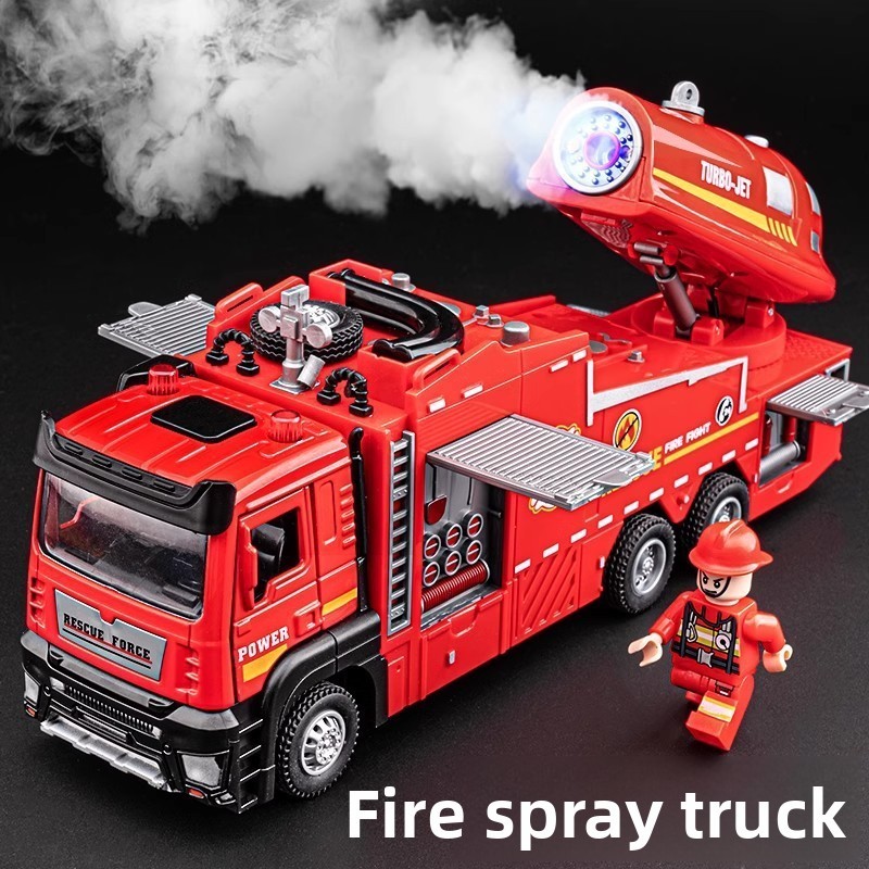 [My Stock]Children Alloy Fire Truck Toys, Sprayable Water Fire Truck ...
