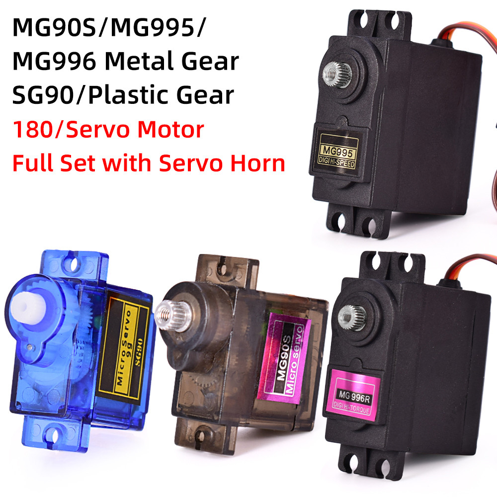 MG995 MG996r SG90 9g MG90s Metal/Plastic Gear 180 Degree Micro Servo ...