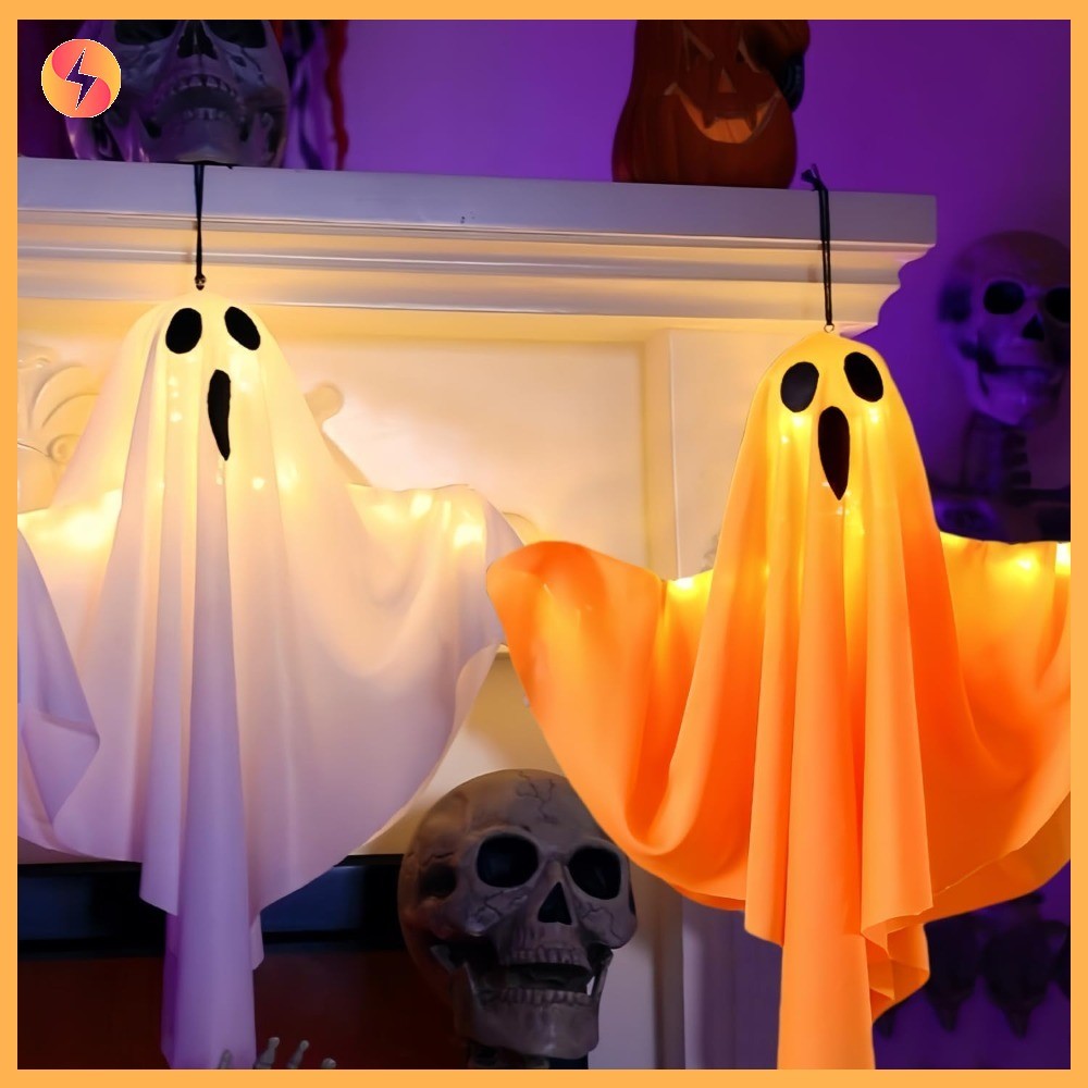 Halloween Hanging Ghost Lights Remote Control Floating Decorations ...