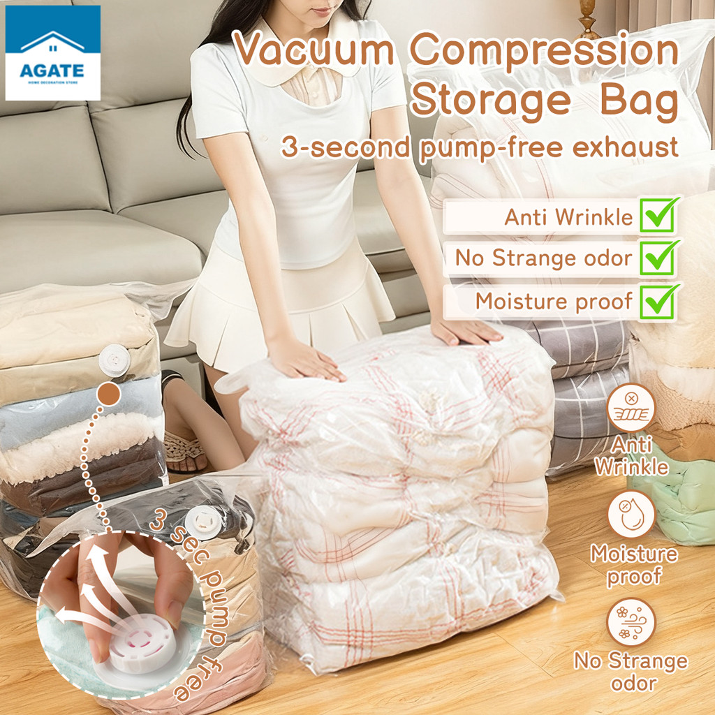 No Need Pump Vacuum Compression Bag Quilt Down jacket storage bag ...