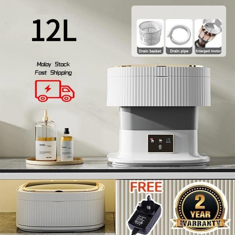 KONKO 12L Portable Mini Washing Machine 2 in 1 Semi Auto Washer with ...