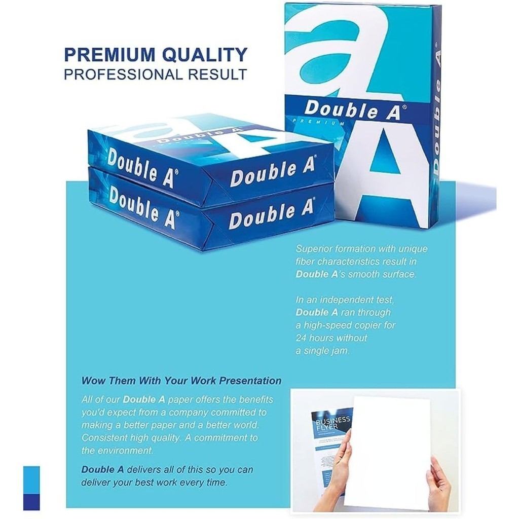 AA Double A A4 Paper DoubleA 500 sheets 500's (70GSM) | Shopee Malaysia