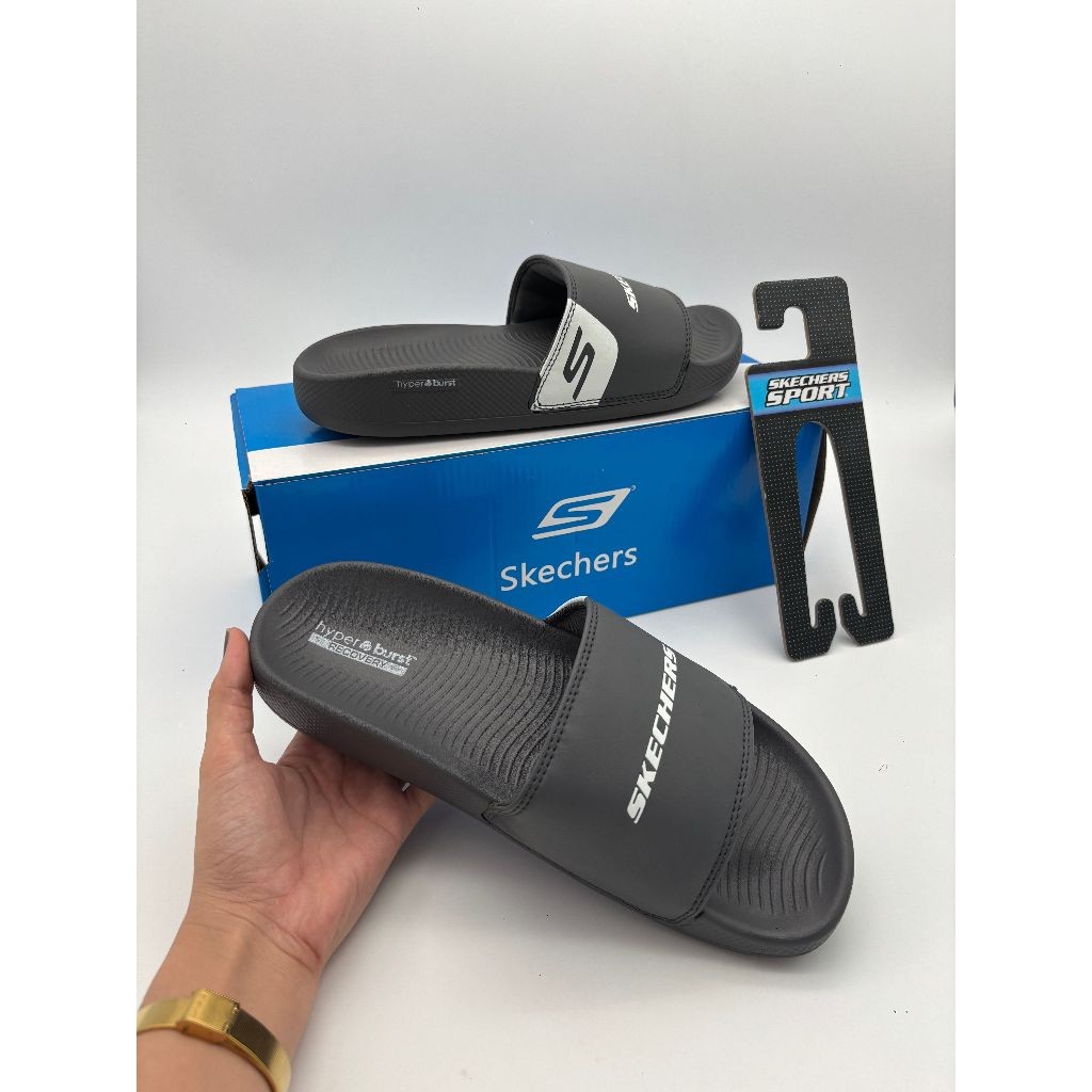 Skechers Hyper Burst Slides Sandals Men slippers with shoe box and hang ...
