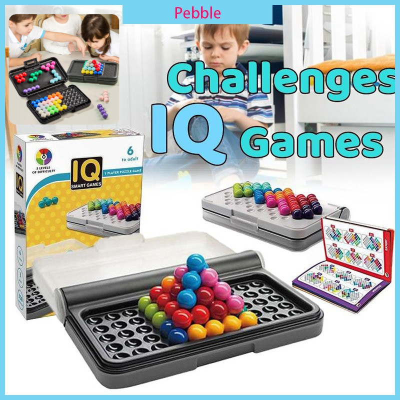 Kids Smart IQ Game 120 Challenges 2D Bead Puzzle Logic Board Game ...