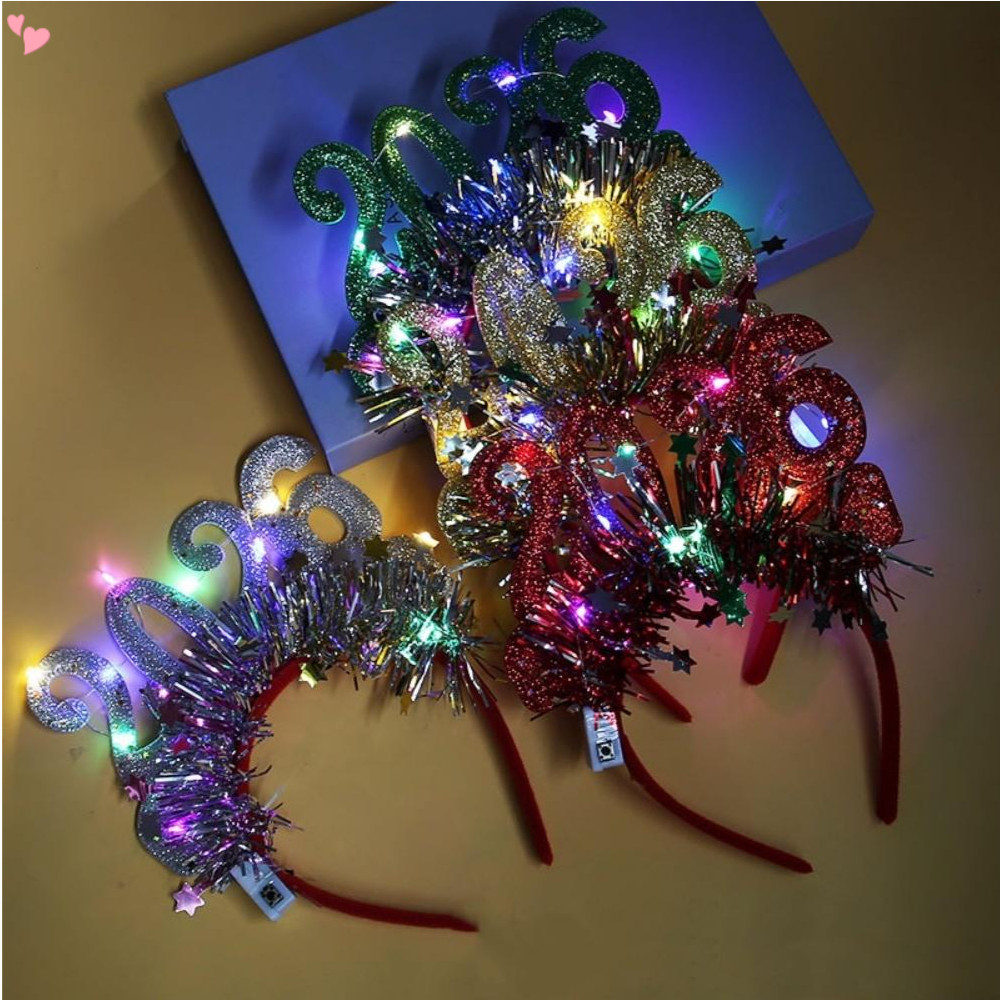 2026 Happy New Year LED Light Up Headband Creative Luminous Hair Hoop ...