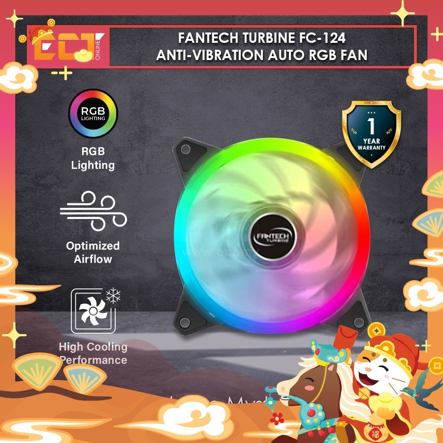 Fantech FC-124 Turbine Anti-Vibration Auto RGB Fan | Shopee Malaysia