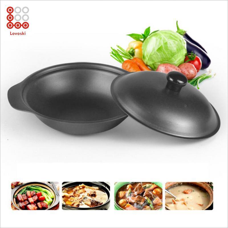 Lovoski Cookware Cast Iron Casserole Pot with lid, Perfect for Braising ...