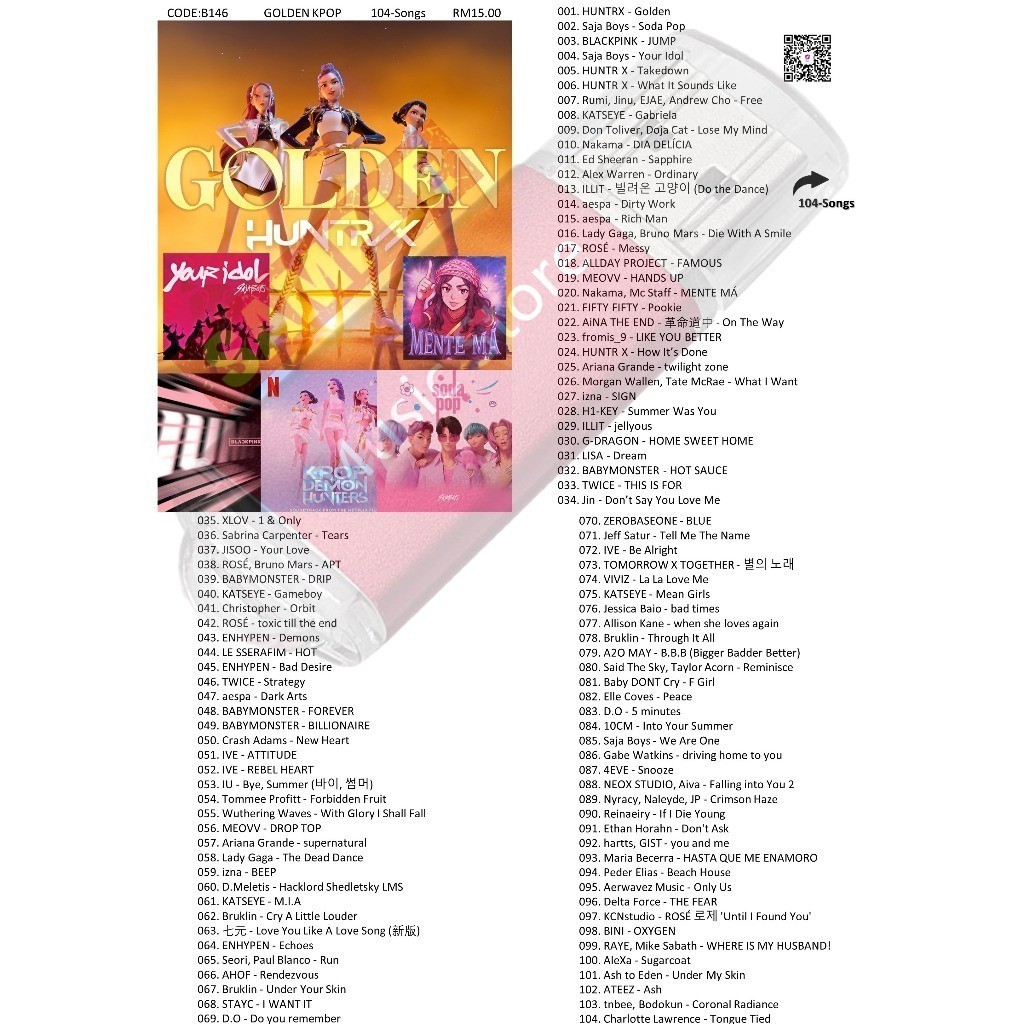 Pendrive USB Mp3 GOLDEN KPop Demon Hunters Flash Drive Song Music B146 ...