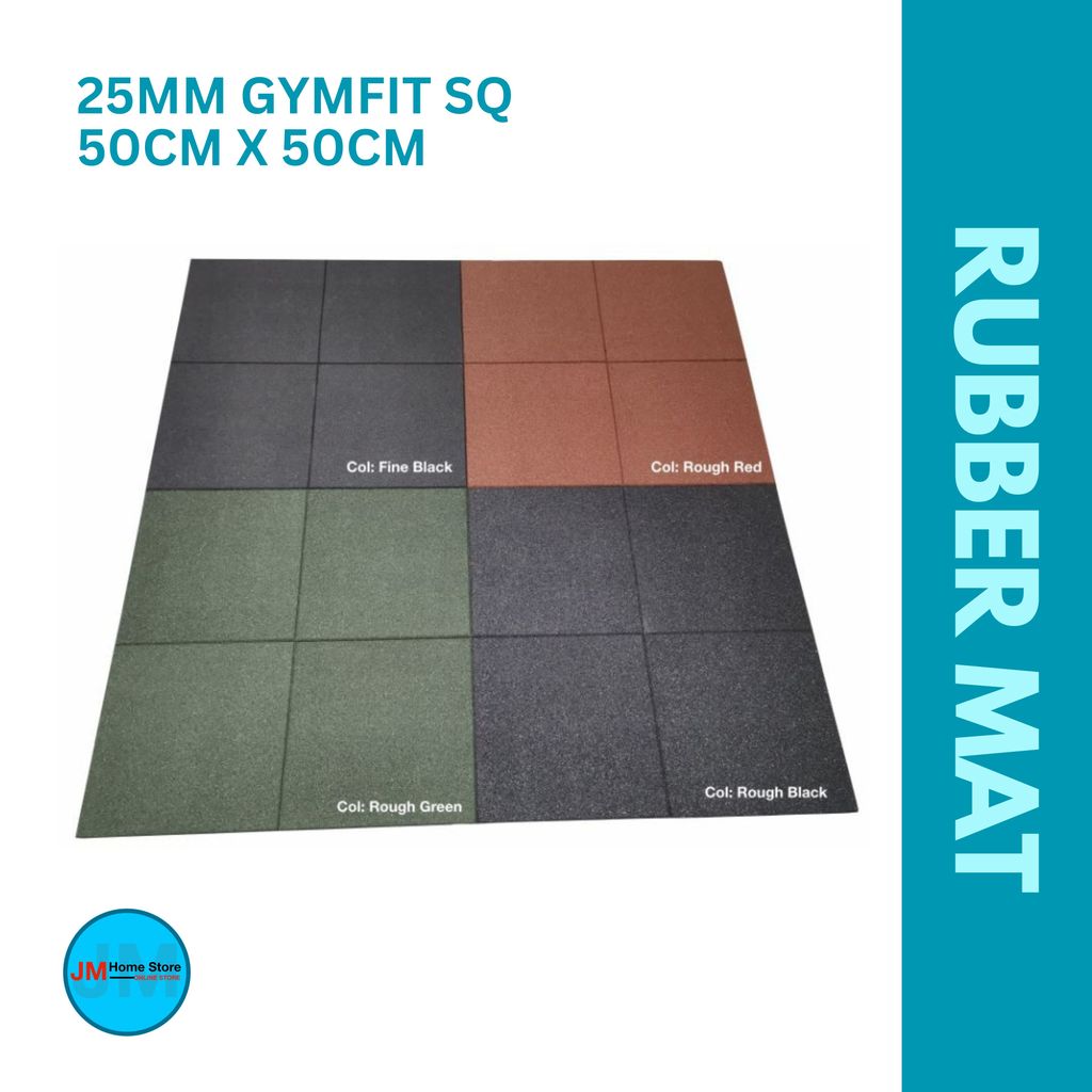 LIMITED TIME PROMOTION!!! 25MM RUBBER GYM FLOOR MAT - GYMFIT SQ/50CM X ...