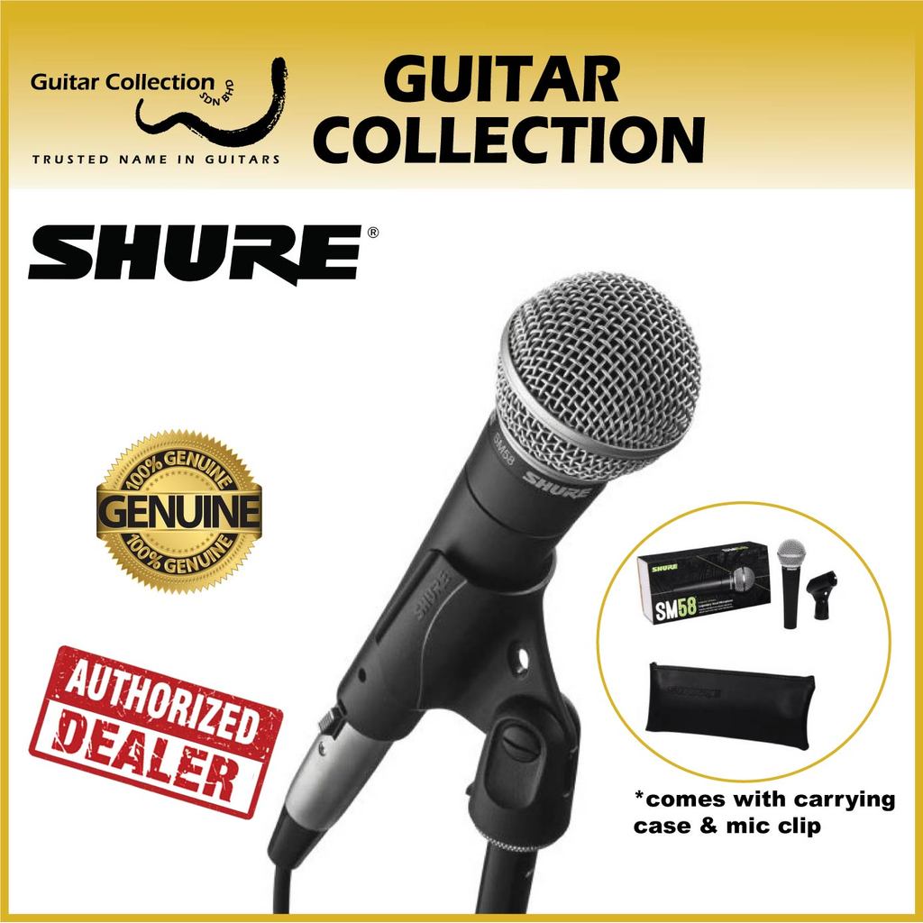 SHURE SM58 Dynamic Vocal Microphone | with Stand Adapter & Zippered ...
