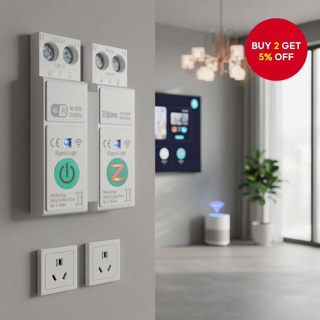 TUYA 63A Zigbee/WiFi MCB Smart Circuit Breaker with Power Metering and ...