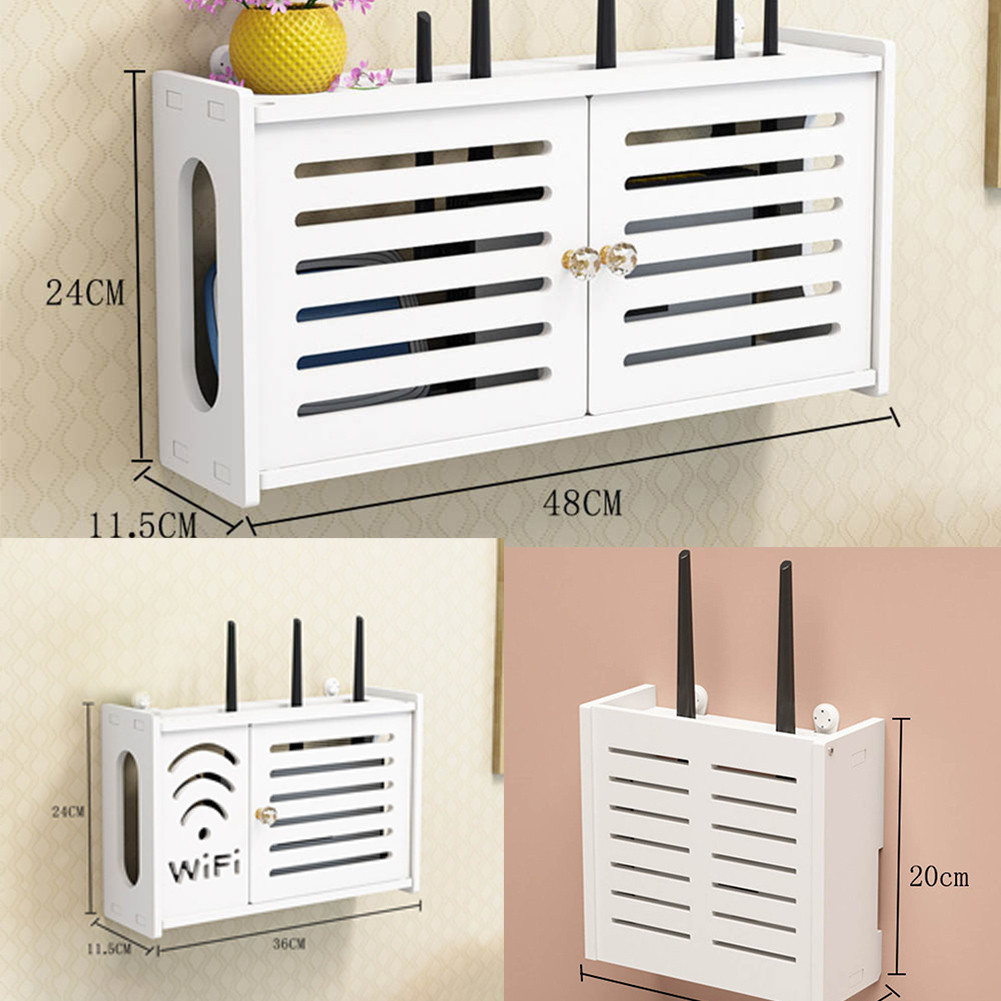 Wireless Router Rack Living Room Wall-mounted WiFi Storage Box Wall ...