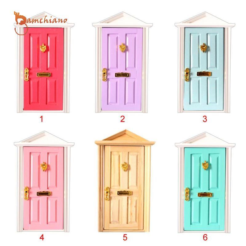 gamchiano 1:12th Doll House Miniature Wooden Steepletop Door with ...